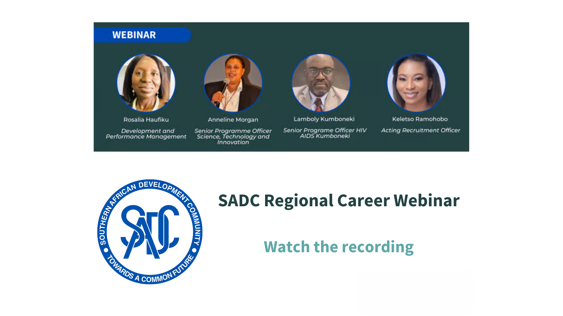 Watch the recording: The Southern African Development Community (SADC ...